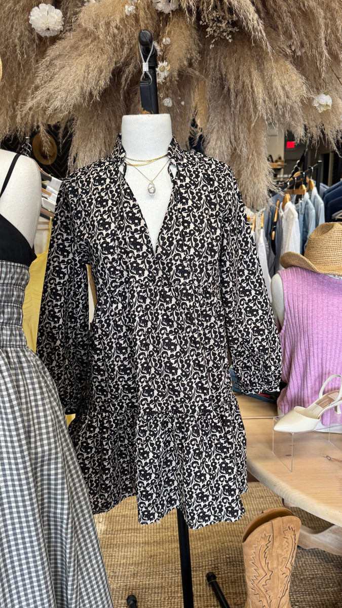 Deluc Marfa Dress in Black Flower | Bella Maas Boutique