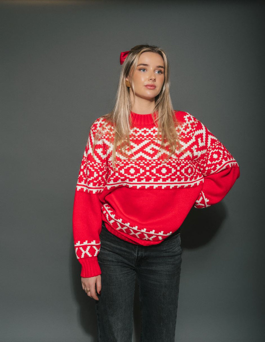 FAIR ISLE KNIT SWEATER – Bella Maas Boutique