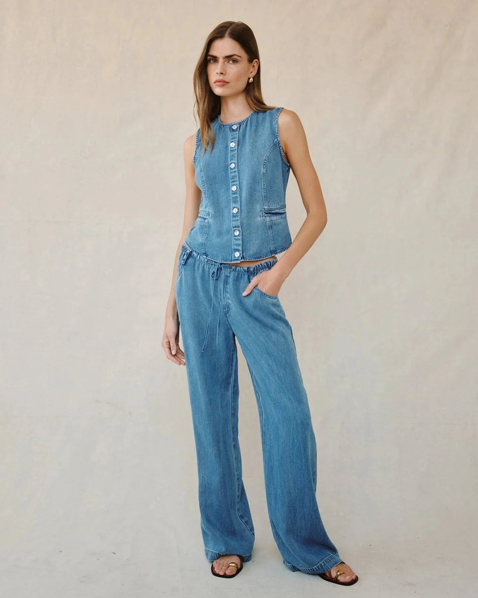 Bella Dahl Denim High Neck Vest | Bella Maas Boutique
