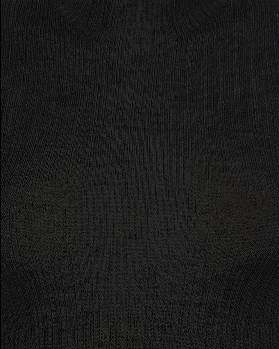Minimum Clothing Zita Knit Top in Black | Mock Neck Knit Top at Bella ...